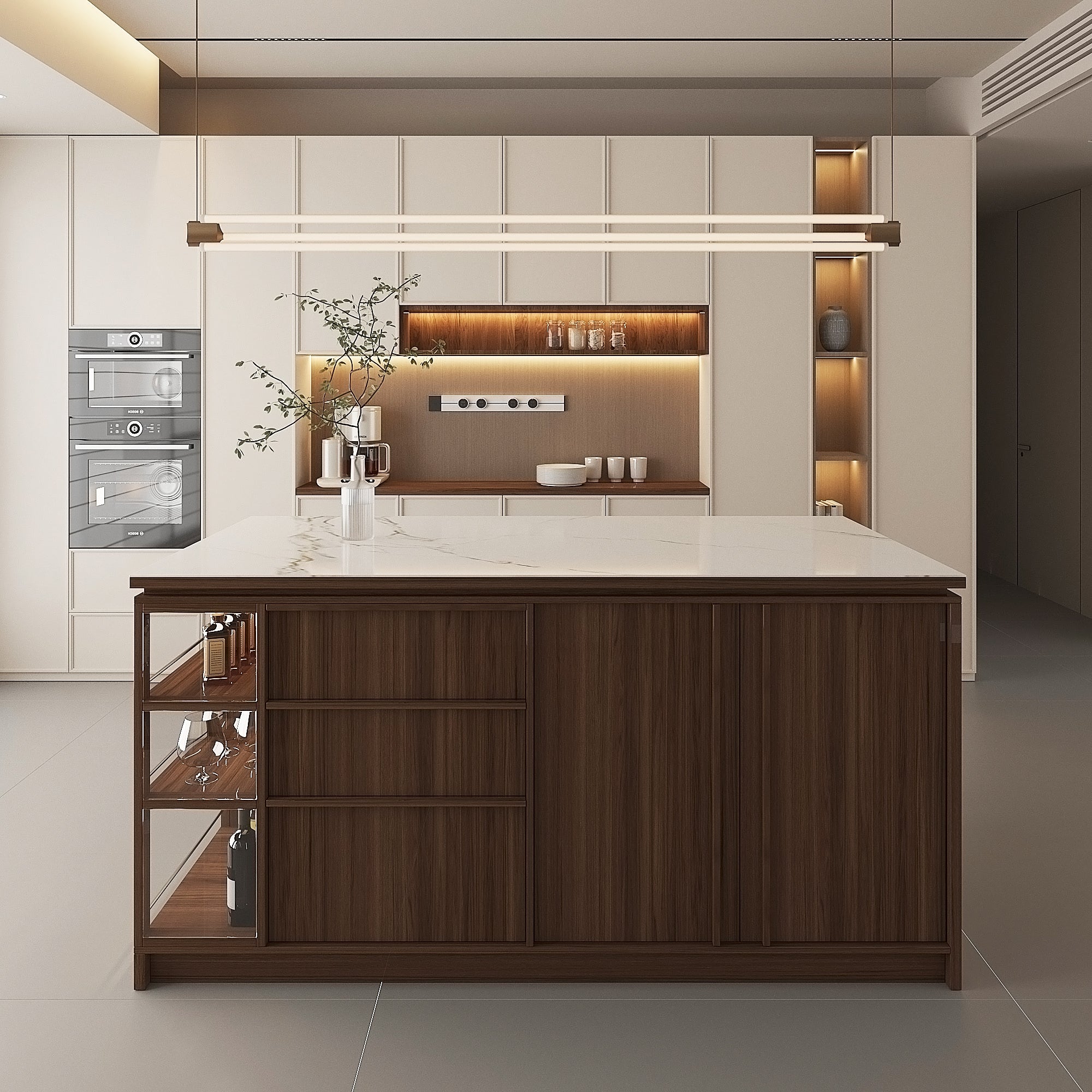 “Archchic 72'' Kitchen Island with Storage, Drawers & Bar Seating – Mo